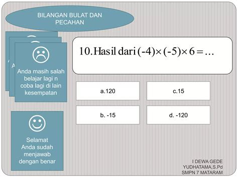 Soal Latihan Bilangan Bulat Dan Pecahan Pptx