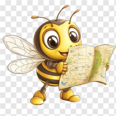 Cute Honey Bee Holding Map Honey Bee Art Honey Bee Photo Honey Bee