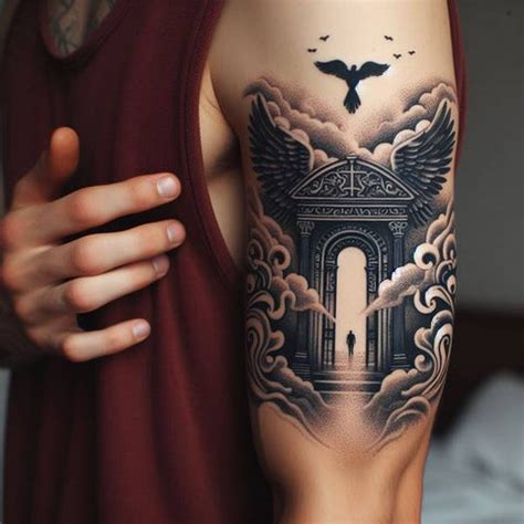 Heavens Gate Chest Tattoo