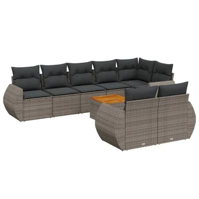 Vidaxl Garden Sofa Set Grey Pe Rattan Modular Modular Target