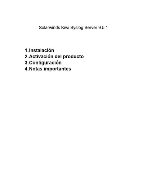 Solarwinds Kiwi Syslog Server 9 5 Instalación Y Configuracion