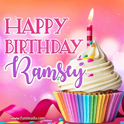 Colorful Cupcake Happy Birthday Ramsey Animated  Download On