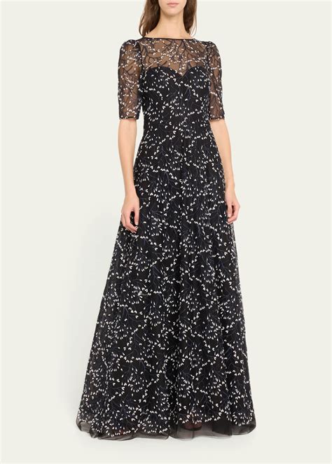 Rickie Freeman For Teri Jon 3d Lace Gown Bergdorf Goodman