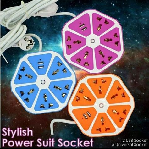 Multifunctional 4 Usb Socket Olor Cable Hexagonal Electrical Socket