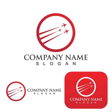 비행기 비행 로고 아이콘 템플릿 벡터 일러스트 디자인 프리미엄 벡터