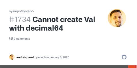 Cannot Create Val With Decimal64 · Issue 1734 · Sysreposysrepo · Github
