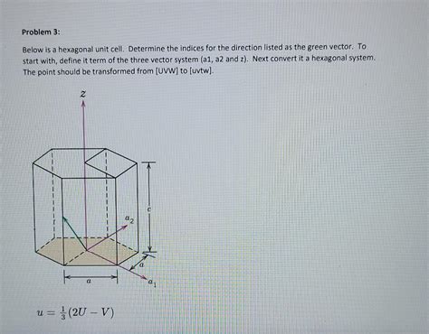 solved problem 3 below is a hexagonal unit cell determine