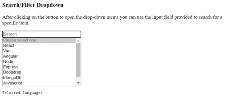 Vue Js Dropdown With Search Box Filter Dropdown Vue Js Example
