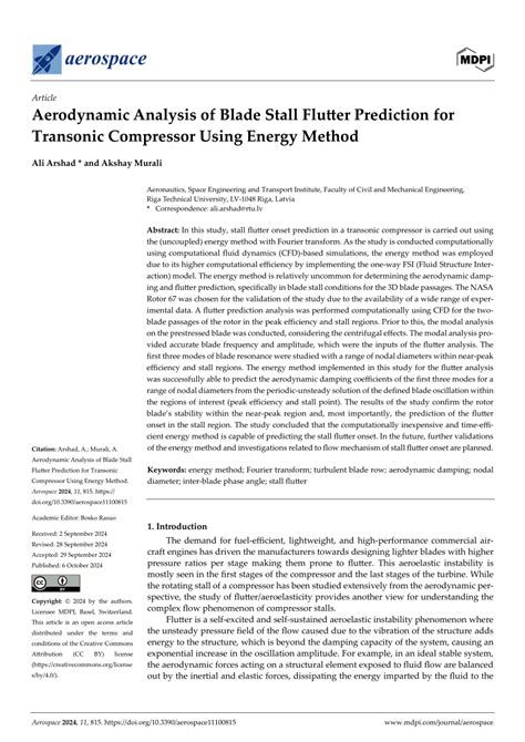 Pdf Aerodynamic Analysis Of Blade Stall Flutter Prediction For