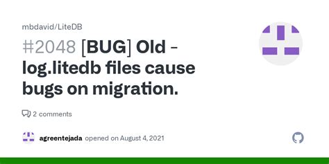 Bug Old Loglitedb Files Cause Bugs On Migration · Issue 2048
