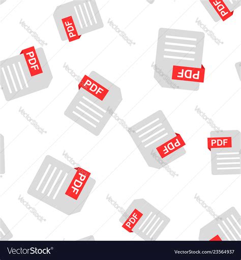 Pdf Document Note Icon Seamless Pattern Royalty Free Vector