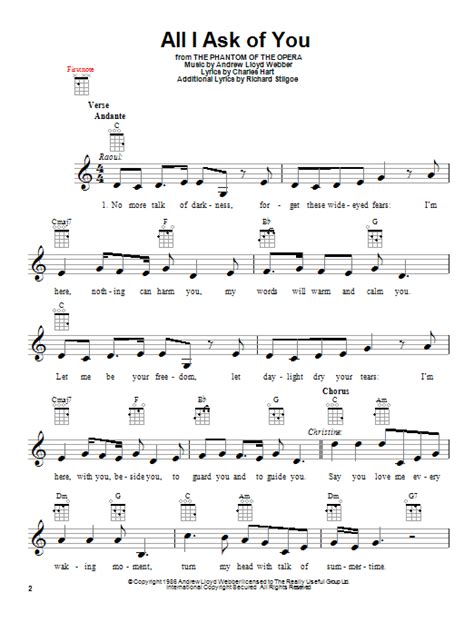 All I Ask Of You From The Phantom Of The Opera By Andrew Lloyd Webber