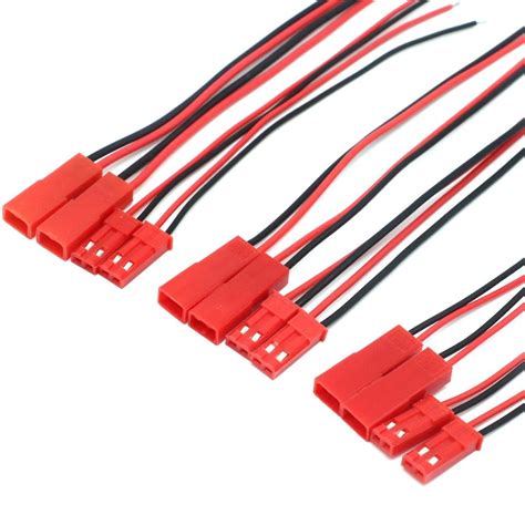 20pcs 100mm 150mm 200mm Jst Male Female Connector Plug For Rc Lipo Bat