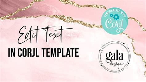 How To Edit Text In Corjl Template Templates Youtube Tutorials Gala