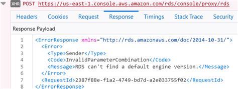 why is rds db instance class empty when restoring from a snapshot