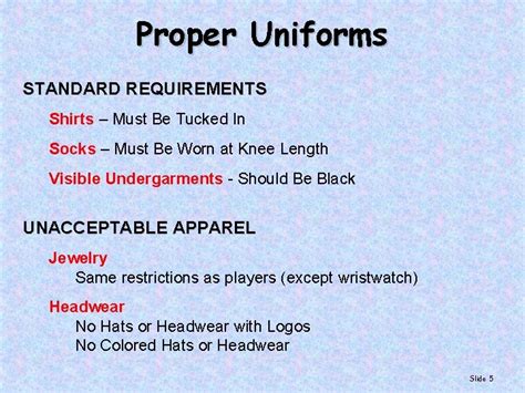 Observed Points Of Concern Appearance Uniforms Proper Uniforms