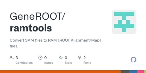 GitHub GeneROOT Ramtools Convert SAM Files To RAM ROOT Alignment Map Files