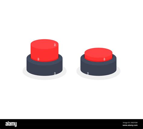 Inactive And Pressed Red Cartoon Button Stock Vector Image And Art Alamy