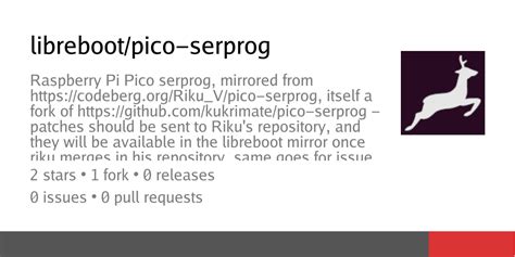 Librebootpico Serprog Raspberry Pi Pico Serprog Mirrored From Rikuv