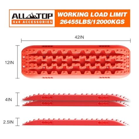 Snapklik.com : ALL-TOP Recovery Traction Boards, 2PCS & Mounting Kit, Reinforced Off Road ...