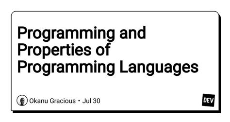 programming and properties of programming languages r devto