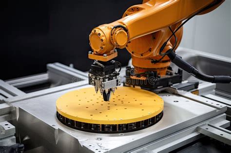 Robot Arm Picks Up Tool Then Places It In Required Position For