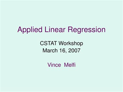 Ppt Applied Linear Regression Powerpoint Presentation Free Download Id1191099