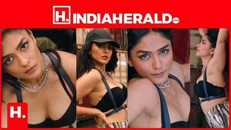 Mrunal Thakur Hot Cleavage Show In Ghagra Set And Gown Pi