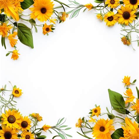 Premium Photo Elegant Sunflower Border Touch Of Sunshine
