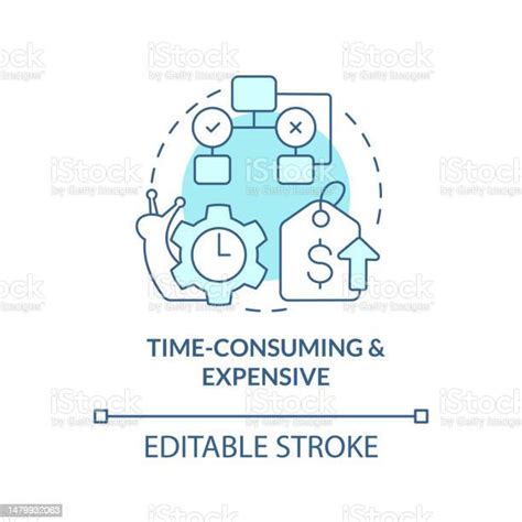 Time Consuming And Expensive Turquoise Concept Icon Stock Illustration Download Image Now Istock