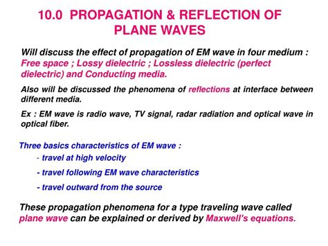 Ppt Propagation And Reflection Of Plane Waves Powerpoint Presentation