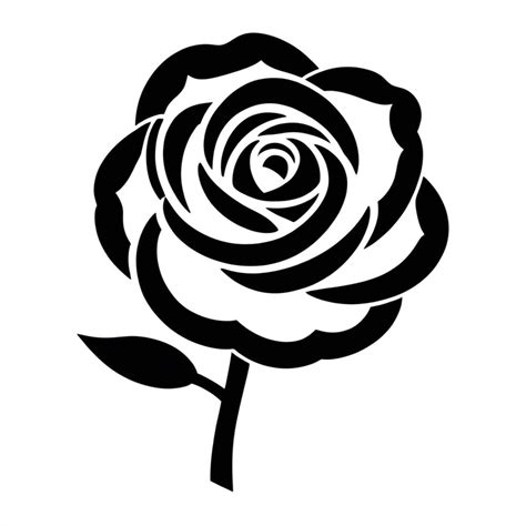 Simple Rose Stencil Svg Design