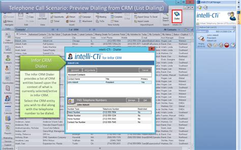 Feature Intelli Cti Outbound Dialing In Infor Crm Windows