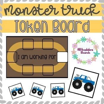 Monster Truck Token Board Economy System By Tokens Of Behavior Tpt