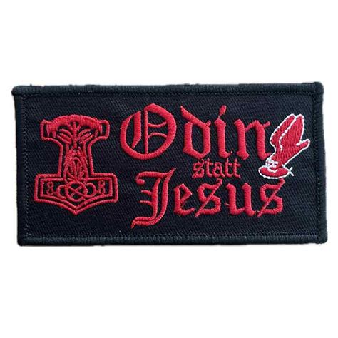 Odin Statt Jesus Thors Hammer Patch Heavy Metal Patches Hmp