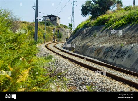 Trains Railroad Curve Stock Photo Alamy