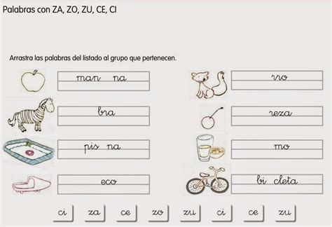 Ceip Ramón Y Cajal Palabras Con Za Zo Zu Ce Ci