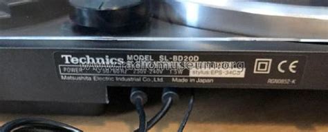 DC Servo Automatic Turntable System SL BD20D R Player Technics Brand Radiomuseum Org