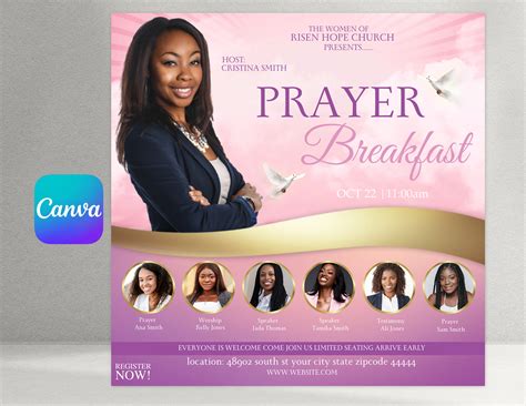 Womens Prayer Breakfast Flyer Template Womens Prayer Breakfast Flyer