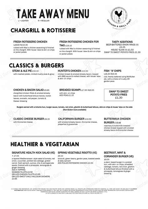 Menu At Millstream Pub And Bar Hitchin