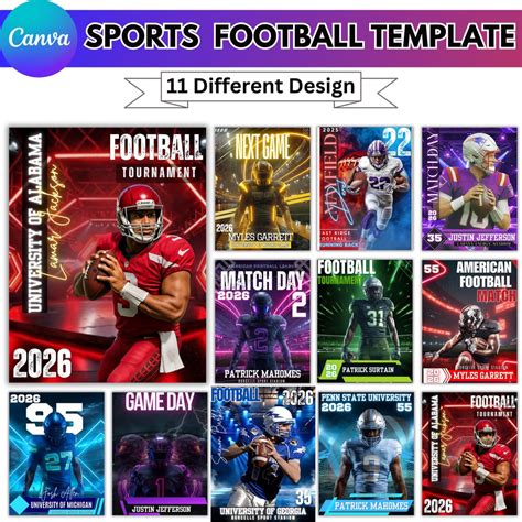 Football Poster Canva Template Sports Background And Digital Backdrop