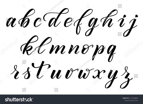 Handwritten Modern Brush Calligraphy Alphabet Isolated Stock Vector