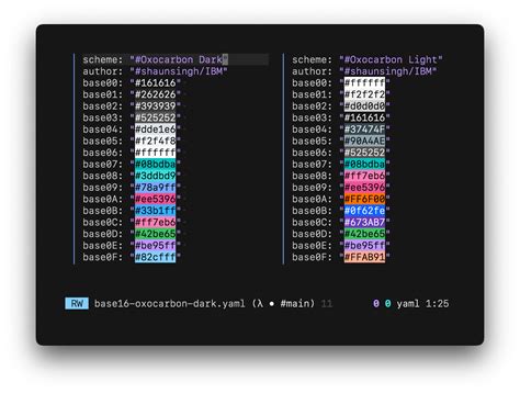 github nyoom engineering base16 oxocarbon the base16 dark and light