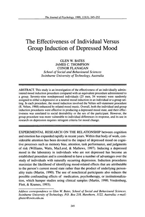 Pdf The Effectiveness Of Individual Versus Group Induction Of