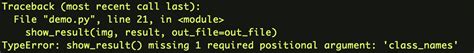 TypeError Show Result Missing Required Positional Argument Class Names Issue