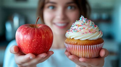Una Persona Que Elige Entre Alimentos Saludables Y No Saludables