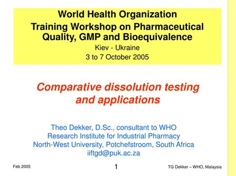 Ppt Comparative Dissolution Testing And Applications Powerpoint Presentation Id325753