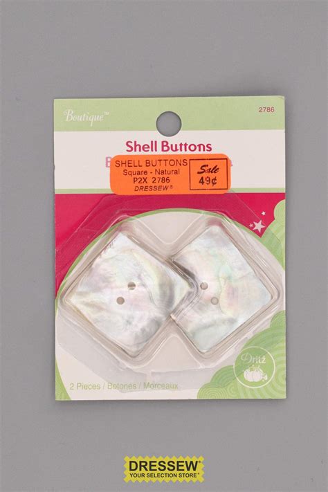 Shell Buttons Square Natural Dressew Supply Ltd