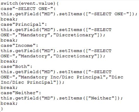 Solved Drop Down Field Coding Adobe Community