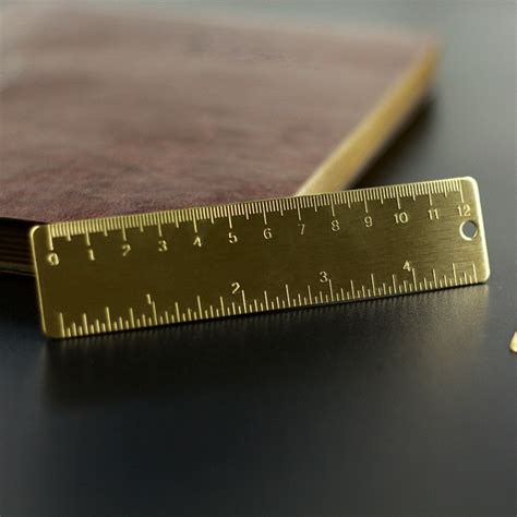 1pc 12cm Small Ruler Brass Portable Straight Ruler Grandado